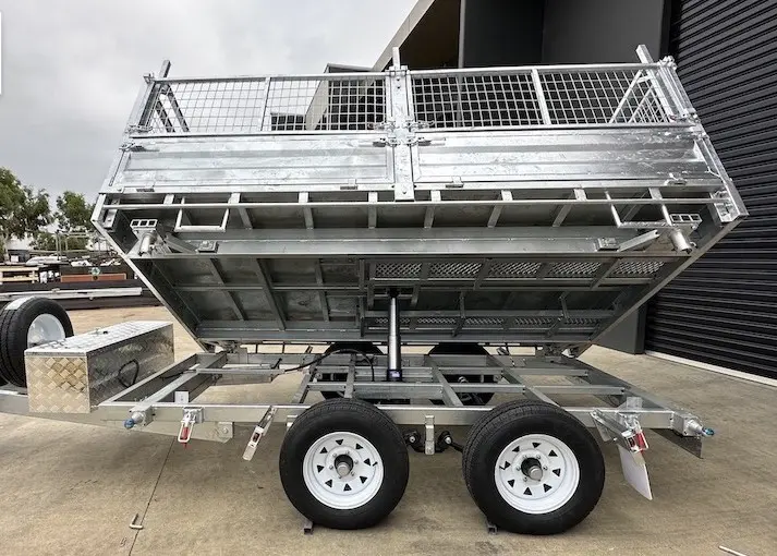12×7 Flat Top Hydraulic 3 Way Tipper Trailer 3500kg ATM with 2.5m Ramp ...
